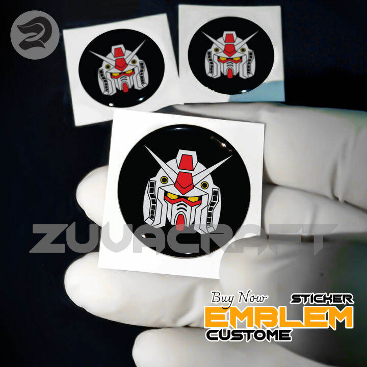 STIKER MOTOR EMBLEM 3D LOGO GUNDAM HEAD KALIPER REM AKSESORIS YAMAHA ...