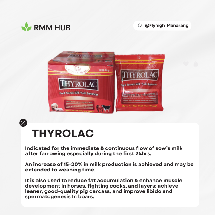 Thyrolac Feed Premix 50g Milk Yield Enhancer milk stimulant for pigs ...