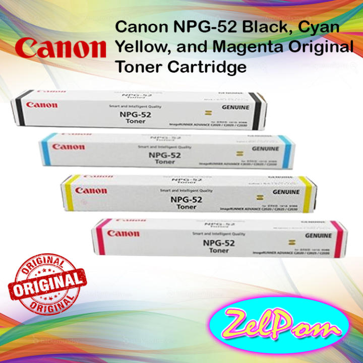 Canon NPG-52 (Black,Cyan Yellow,Magenta) Original Toner Cartridge Set of 4 Colors Bundle | Lazada PH