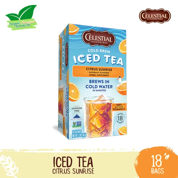 CELESTIAL SEASONINGS COLD BREW ICED TEA Citrus Sunrise Herbal ...