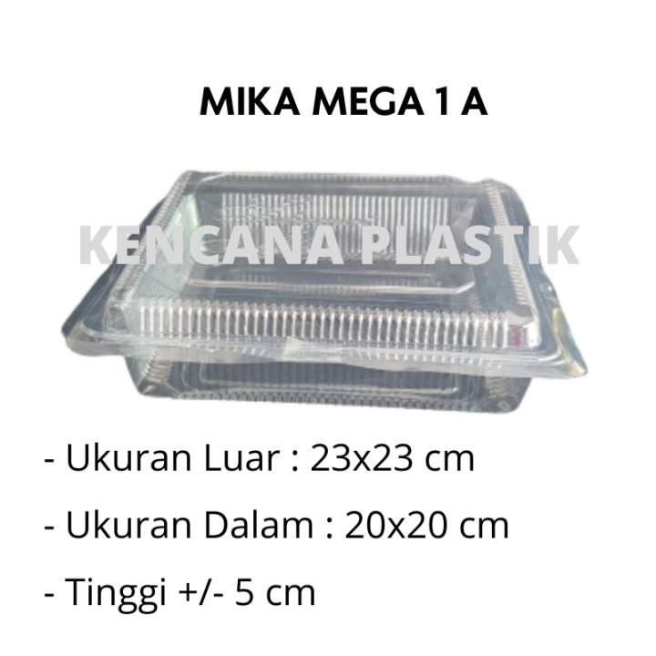 50 Pcs Mika Mega 1A / Mika Plastik Kue Bolu Sedang / Box Mika Jajanan ...