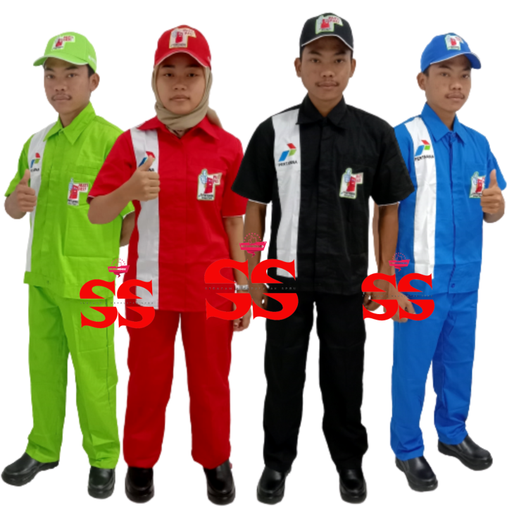 Seragam dan Topi Operator Spbu Pertamina | Baju Kerja Pria Wanita ...