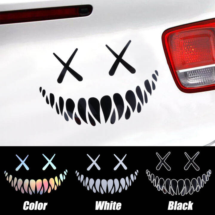 Devil Smile Face Reflective Car Stickers Windscreen Cars Pastes Funny ...