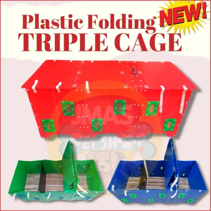Plastic Folding Triple Cage for Gamefowl Derby | Lazada PH