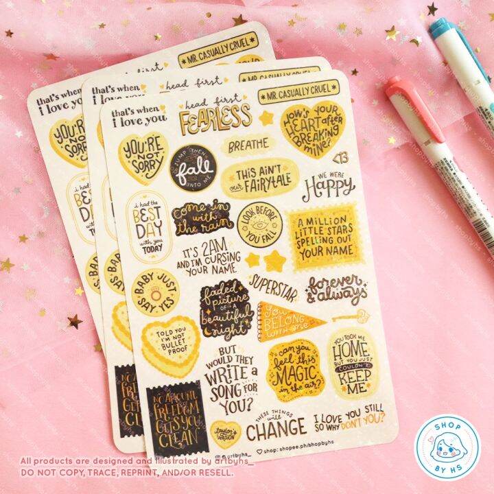 Taylor Swift Fearless Lyrics Holo Sticker Sheet | Lazada PH