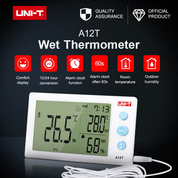 (Ready stock) UNI-T Temperature Humidity Meter Measures Real-time ...