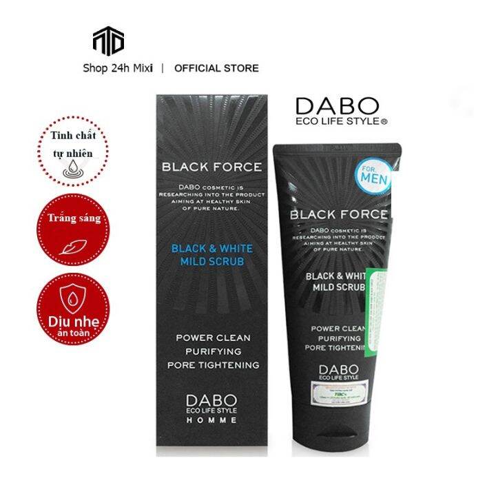 Sữa rửa mặt nam giới Dabo Black Force Hàn Quốc làm Trăng da, Sạch bã ...