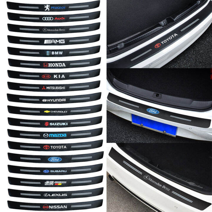 1Pcs Car Rear Bumper Sticker Carbon Fiber Protective Pad Anti-Scratch ...