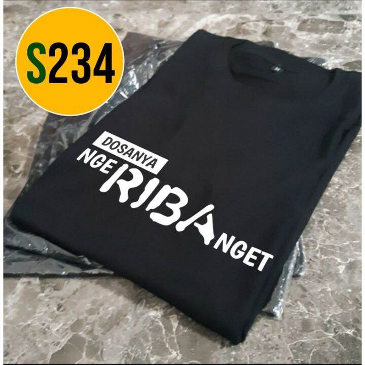 S234 baju kaos kata riba unik pengingat dosa nya ngeri banget XL L | Lazada Indonesia