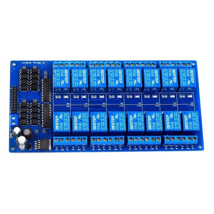 5V 16 Channel Relay Interface Board Module Optocoupler LED LM2576 Power ...