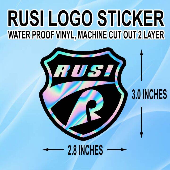 RUSI LOGO STICKER,WATER PROOF VINYL,MOTORCYCLE,GOLD,HOLOGRAM,SILVER ...