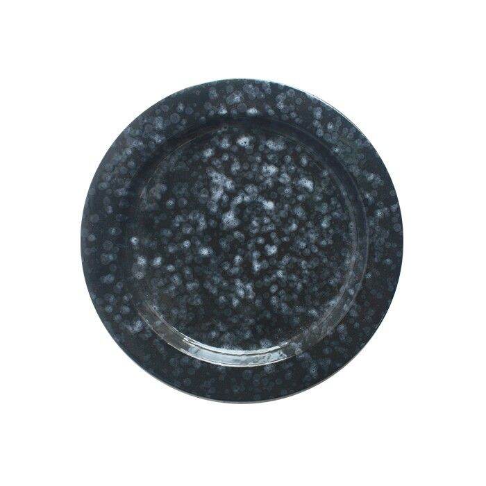 PIRING KERAMIK HITAM MOTIF BERCAK 23 / DEEP PLATE BLACK NUANZA ...