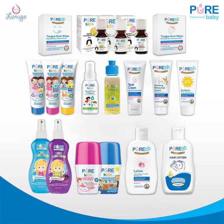 Pure Baby Cream Hair Lotion Pasta Gigi Inhalant Sunblock Lotion ...