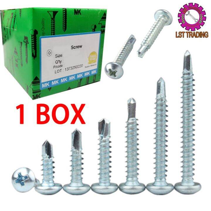 [READY STOCKS] PAN HEAD SELF DRILLING SCREW (DS-PH) 1 BOX / SKREW EKOR ...