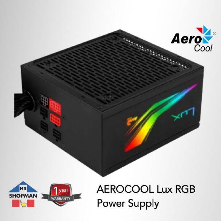 AEROCOOL LUX 550w / 650w / 750W RGB PSU Semi Modular 80 plus Bronze ...