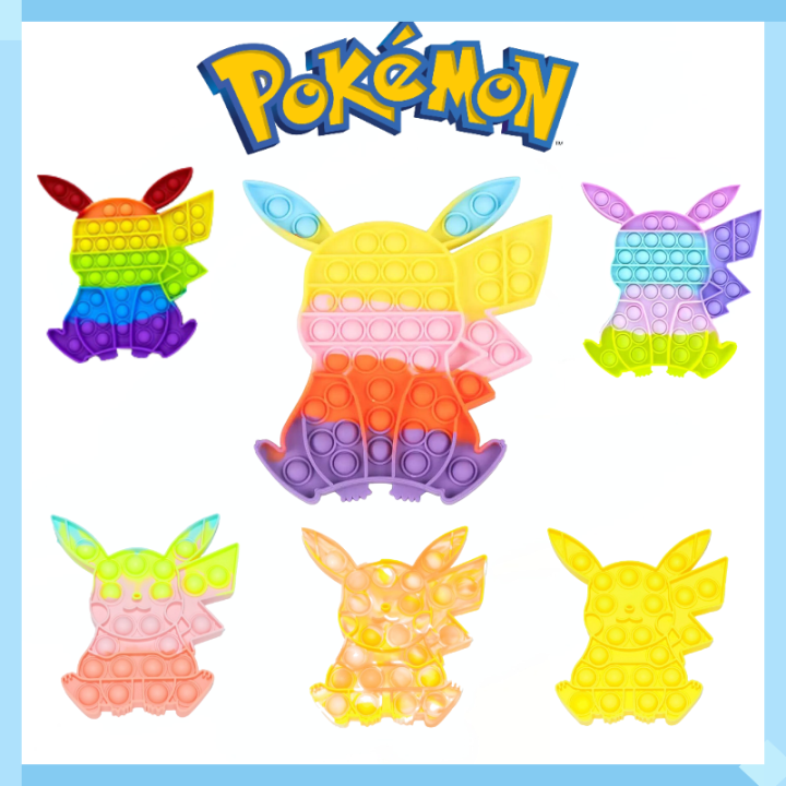 Pokemon popits popet Kawaii Pikachu Push Bubble Sensory Fidget Toys ...