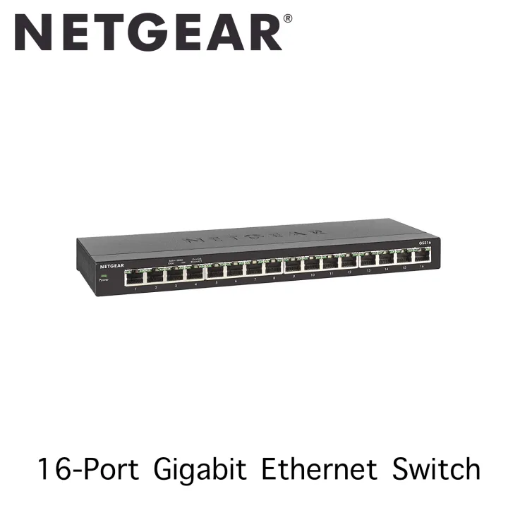 NETGEAR GS316 16-Port Gigabit Ethernet Unmanaged Switch, Desktop ประกัน ...