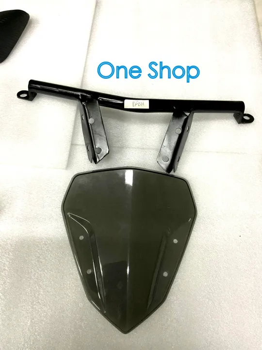 Smoke Blk Visor W/ Side mirror W/ Bracket (3in1) for Mio/Click V1/Aerox ...