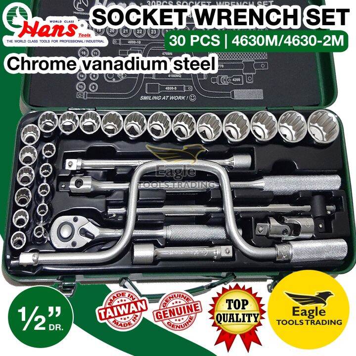 Hans Socket Wrench Set 4630-2M 30 pcs | 23 pcs socket wrench | 12 pts ...