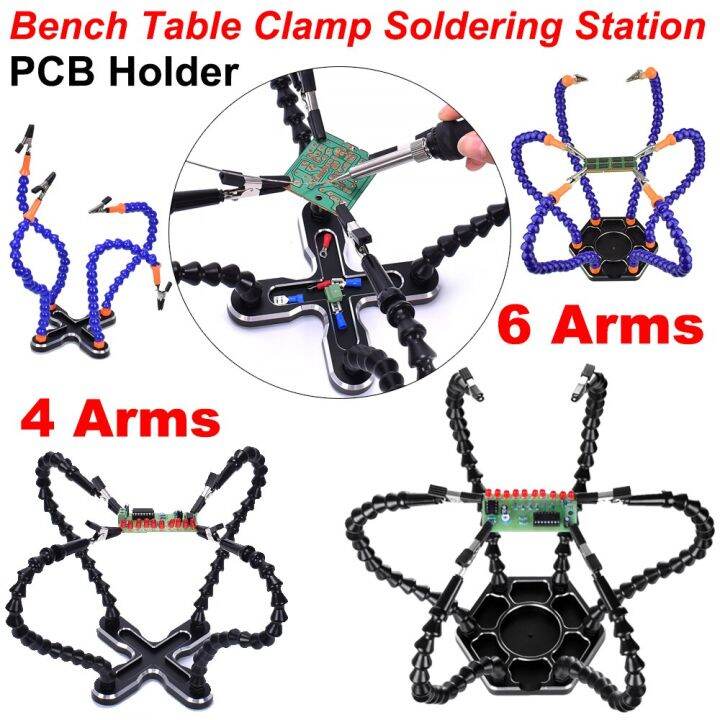 Bench Vise Table Clamp Soldering Station With 4/6 Flexible Arms ...