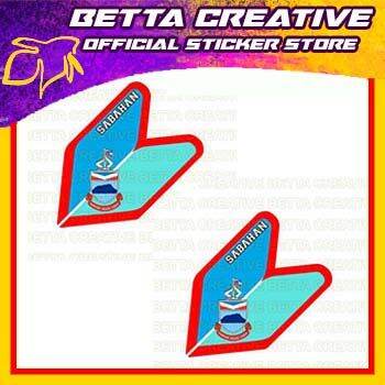 Small Stickers - JDM Sabah Sabahan Flag 2 pcs Motor / Helmet / Laptop ...