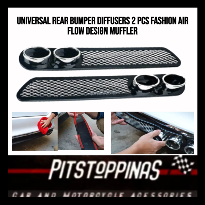 Universal Rear Bumper Diffusers 2 pcs Fashion Air Flow Design Muffler ...