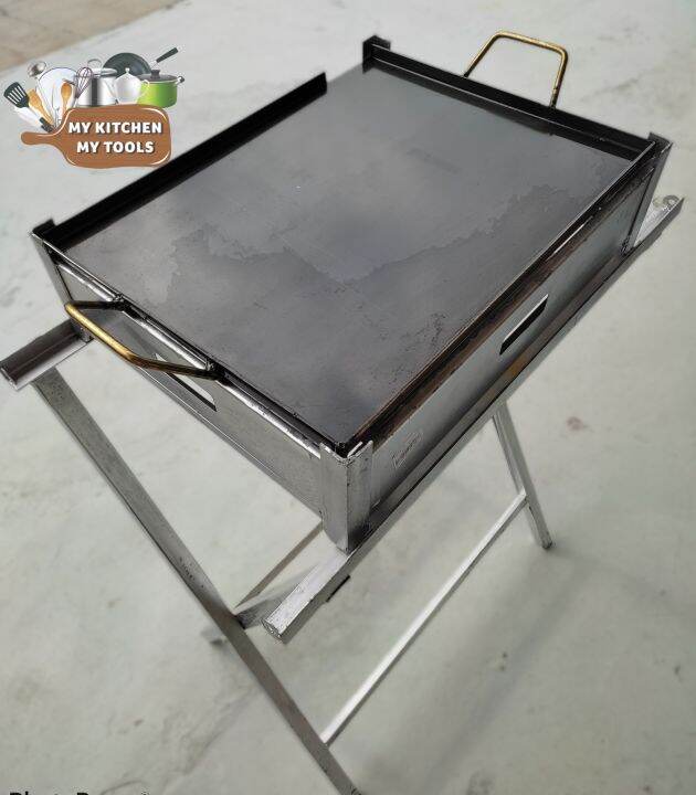 Rectangular Burger Grill Pan whole set ( pan + pan stand + adjustable ...