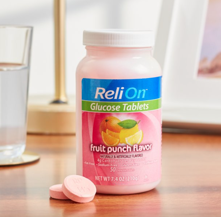 Relion Glucose Tablets Fruit Punch Flavor 50 Counts