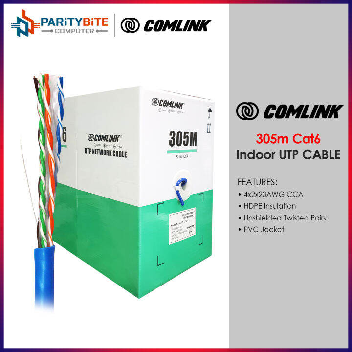 Comlink Indoor Cat6 UTP Cable 305M | CCA | Lazada PH