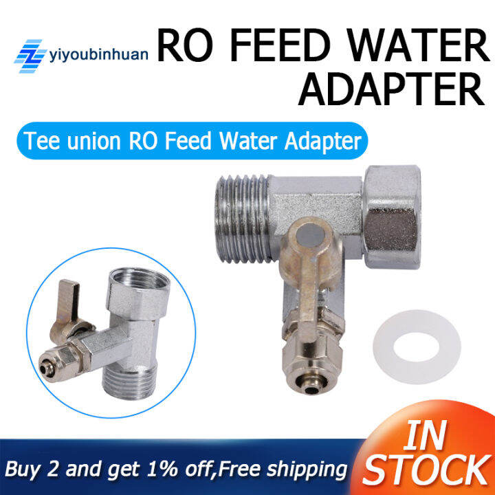 RO Feed Water Adapter 1/2" to 1/4" Ball Valve Faucet Tap Feed Reverse ...