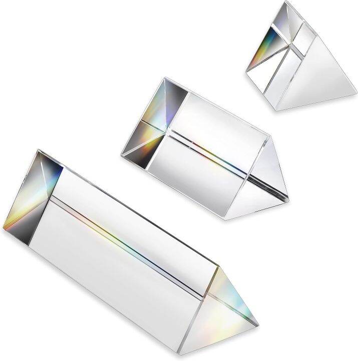 Crystal Optical Glass Triangular Prism Triple Prism for Photography Effects Physics Teaching ...