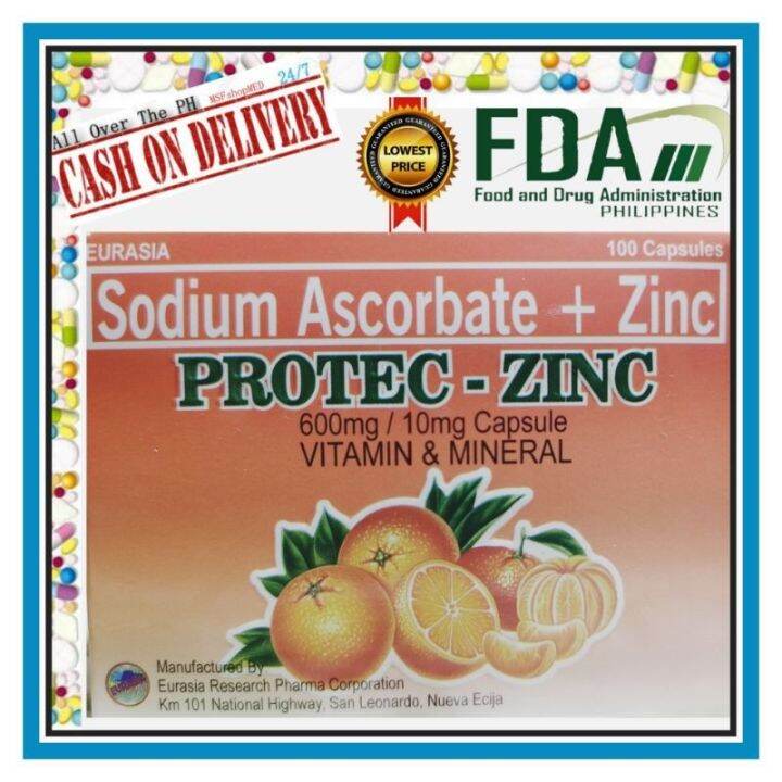 PROTEC - ZINC SODIUM ASCORBATE ZINC 600mg VITAMIN MINERALS Capsule 100s ...