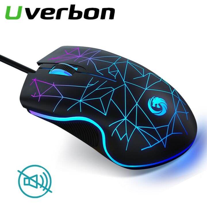 Ergonomic Wired Gaming Mouse LED Mute Mouse USB Computer Mouse Silent ...