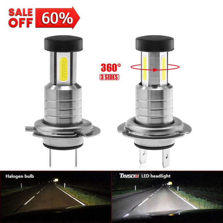 H7 Led Headlight 6000K White Lights Lamp Universal COB Mini Car Bulbs ...