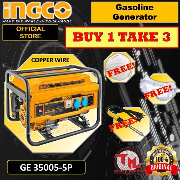 INGCO Gasoline Generator 3.5kva GE35005-5P • Tm ss | Lazada PH