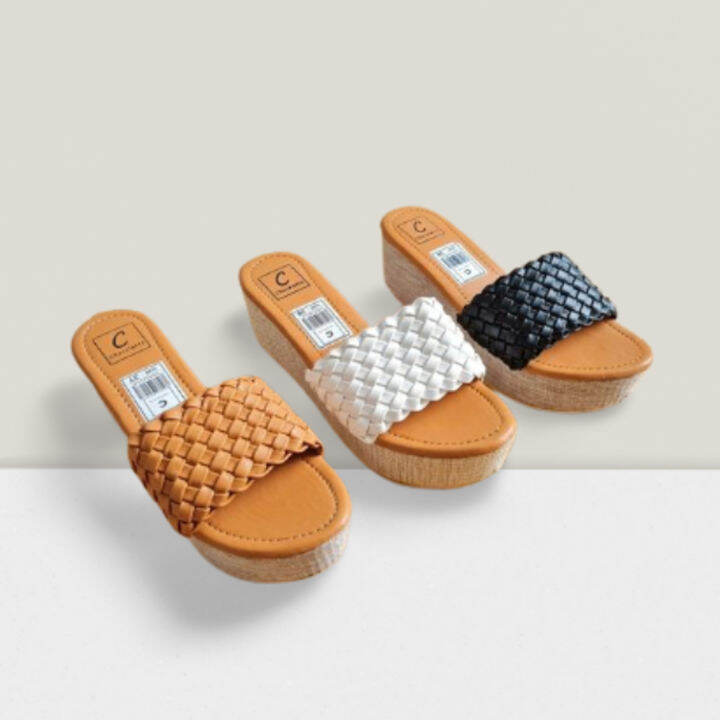 Sandal Wanita Wedges Rajut Sendal Korean Style Selop Cewek Simpel ...