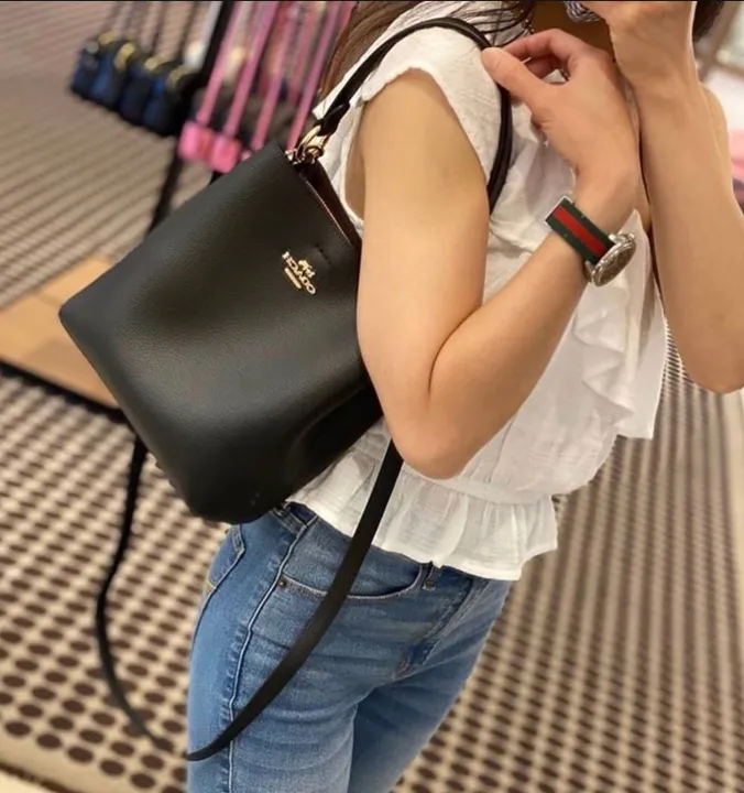 Original Coach Town Bucket Bag In Polished Pebble Leather Women's ...