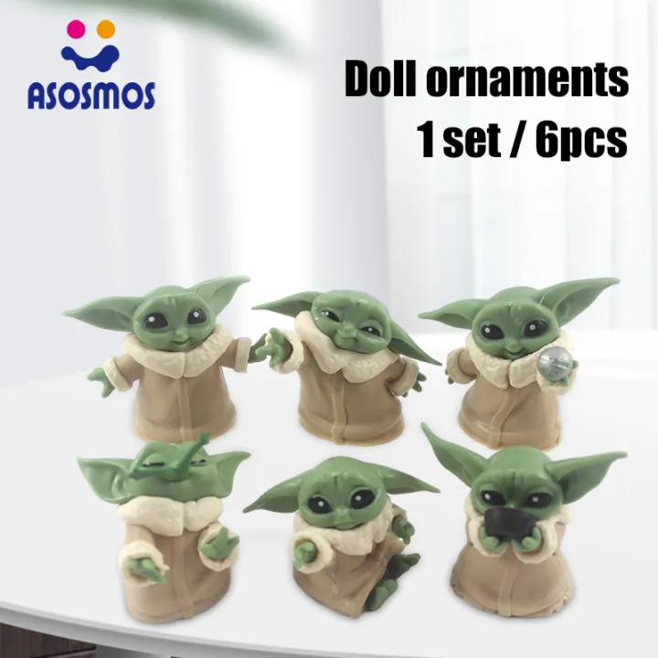 ASM 6ชิ้น/เซ็ตโยดาฟิกเกอร์รูปปั้นอนิเมะโมเดลของเล่นตุ๊กตาแอคชั่นของเล่น ...