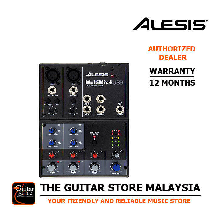 Alesis MultiMix 4 USB Mixer (Multimix4 USB) / Multimixer / Mixer ...