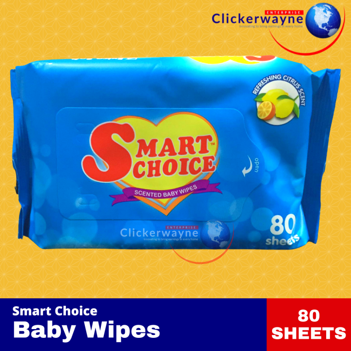 Smart Choice Scented Baby Wipes - 80 Sheets per Pack | Lazada PH