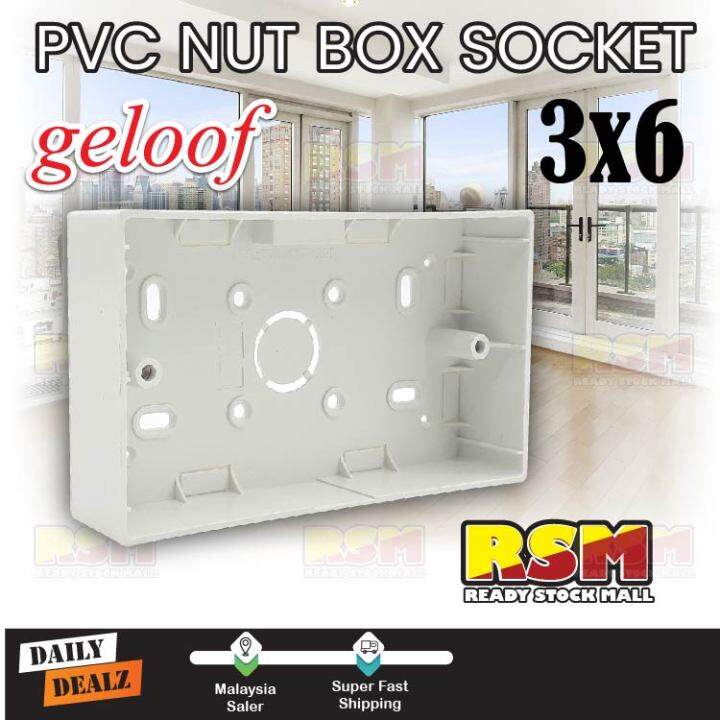 Geloof PVC Electrical Nut Box Twin Switch Socket Base Cover 3x6 | Lazada