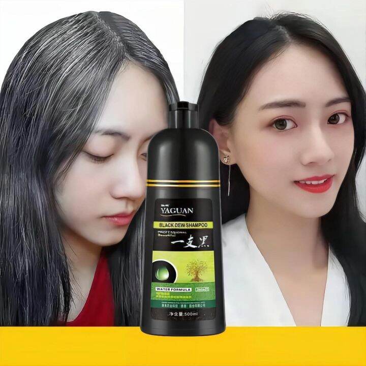 500ML Black Hair Shampoo Natural Blackening Hair Dye Shampoo ...