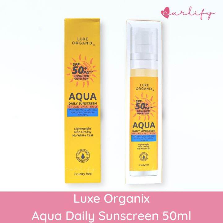 Luxe Organix SPF 50+ PA+++ UVA/UVB Aqua Daily Sunscreen | Lazada PH