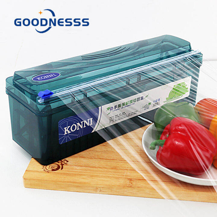 Plastic Cling Wrap Refillable Plastic Wrap Dispenser with Slider Cutter ...