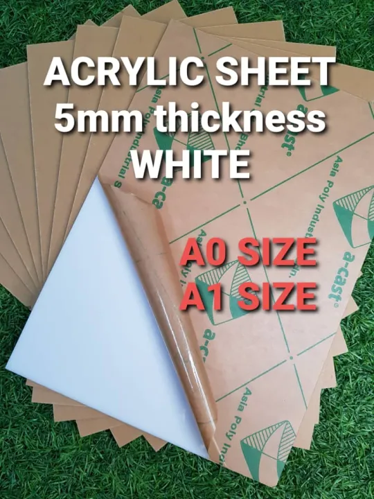 Acrylic sheet White 5mm thickness Grade A Casting A0,A1 | Lazada