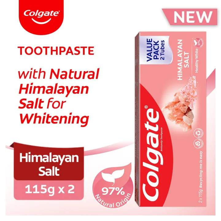 Colgate Naturals Himalayan Salt Whitening Toothpaste 115g Twin Pack ...