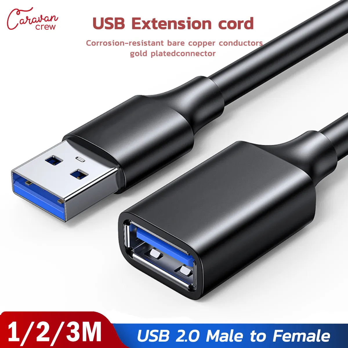 9# Caravan Crew USB Female to Male 1M 2M 3M USB Extension Data Cord USB ...
