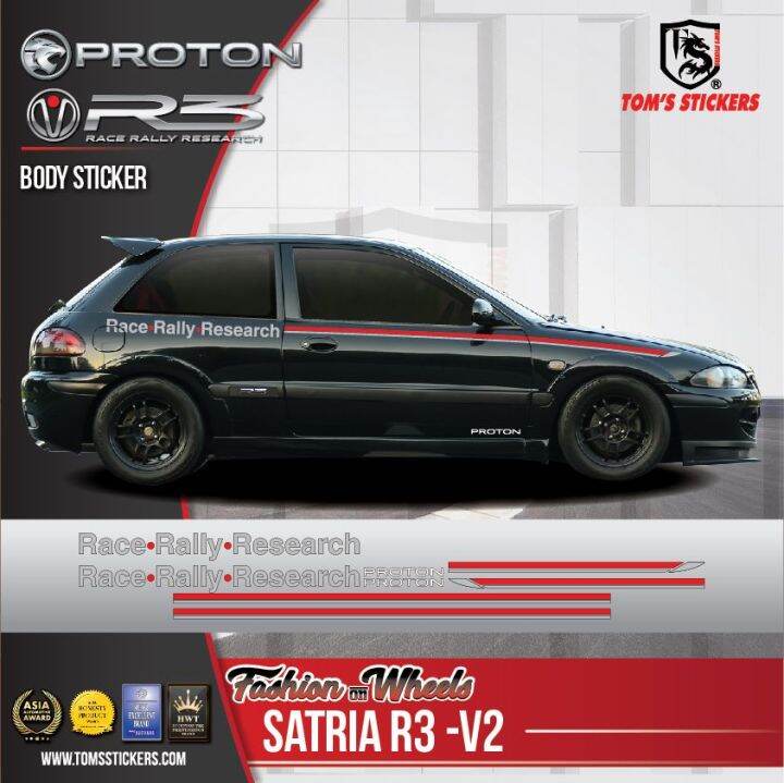 👍👍 PROTON R3 CAR BODY STICKERS SET SATRIA R3-V2 | Lazada