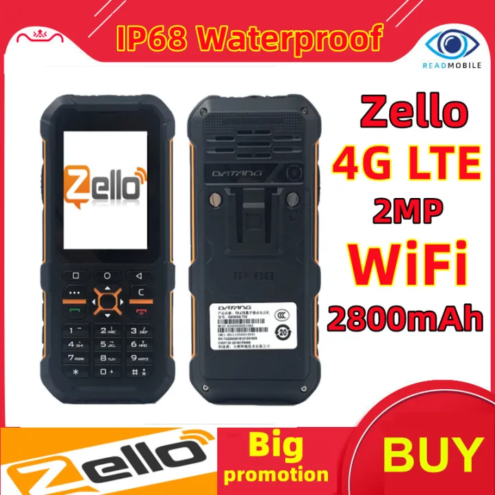 Rungee Zello Phone 4G LTE Wifi 2800 mAh IP68 Waterproof 2.4 INCH ...