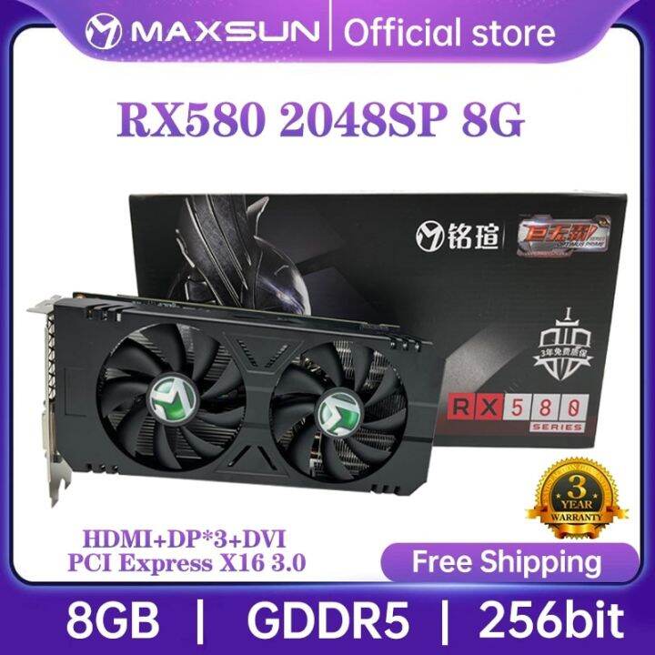 1 Gdjdgthd MAXSUN 2048SP RX580การ์ดจอ8G AMD GPU RX550 Transformers 4G ...